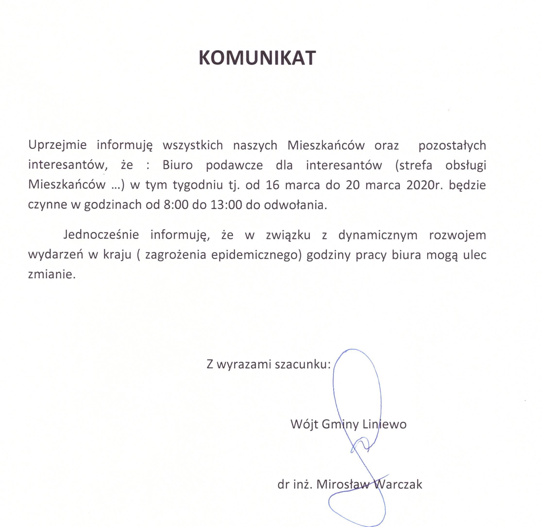 Gmina Liniewo » Aktualności